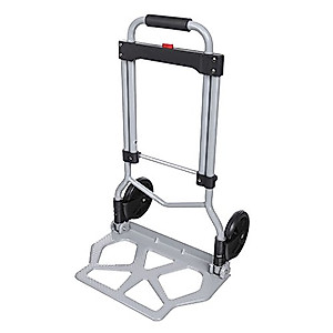 Folding Hand Truck Dolly, 100Kg/220 lbs Heavy Duty 2-Wheel Aluminum Cart Compact and Lightweight for Luggage, Moving and Office Use