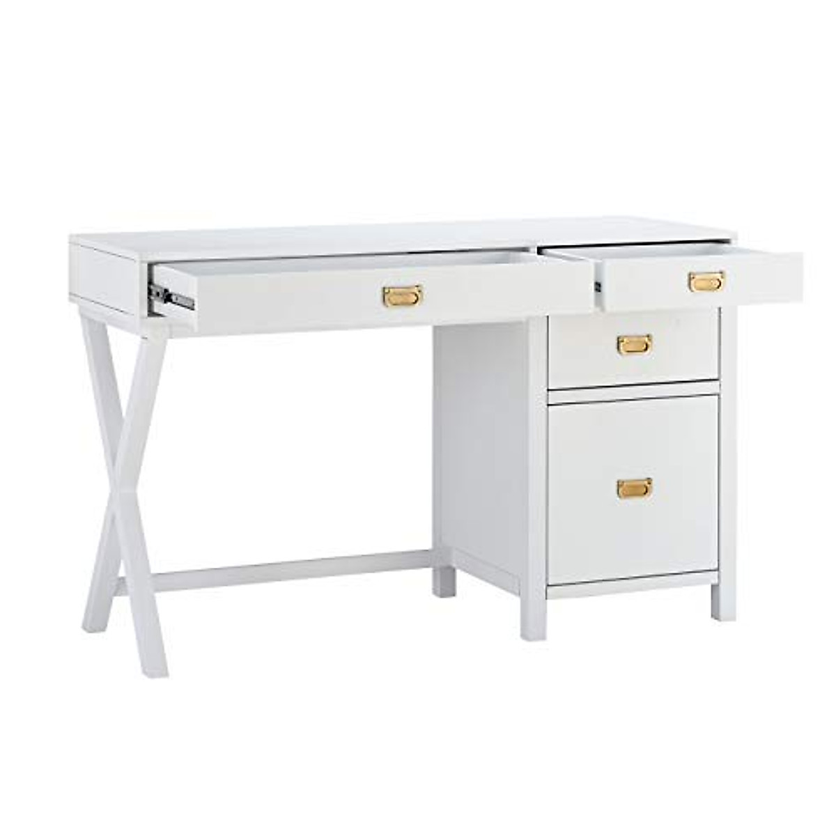 Linon White Modern Classic Side Storage Sadie Desk