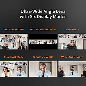 j5create 360 Degree All Around Meeting Webcam - 1080P HD Video Conference Camera with High Fidelity Microphone, USB-C | for Video Conferencing, Online Classes, and Collaboration (JVCU360)