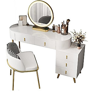 IRDFWH Scandinavian Home Dressing Table, Princess Dressing Table, Storage Cabinet, Bedroom Furniture, Makeup Chair