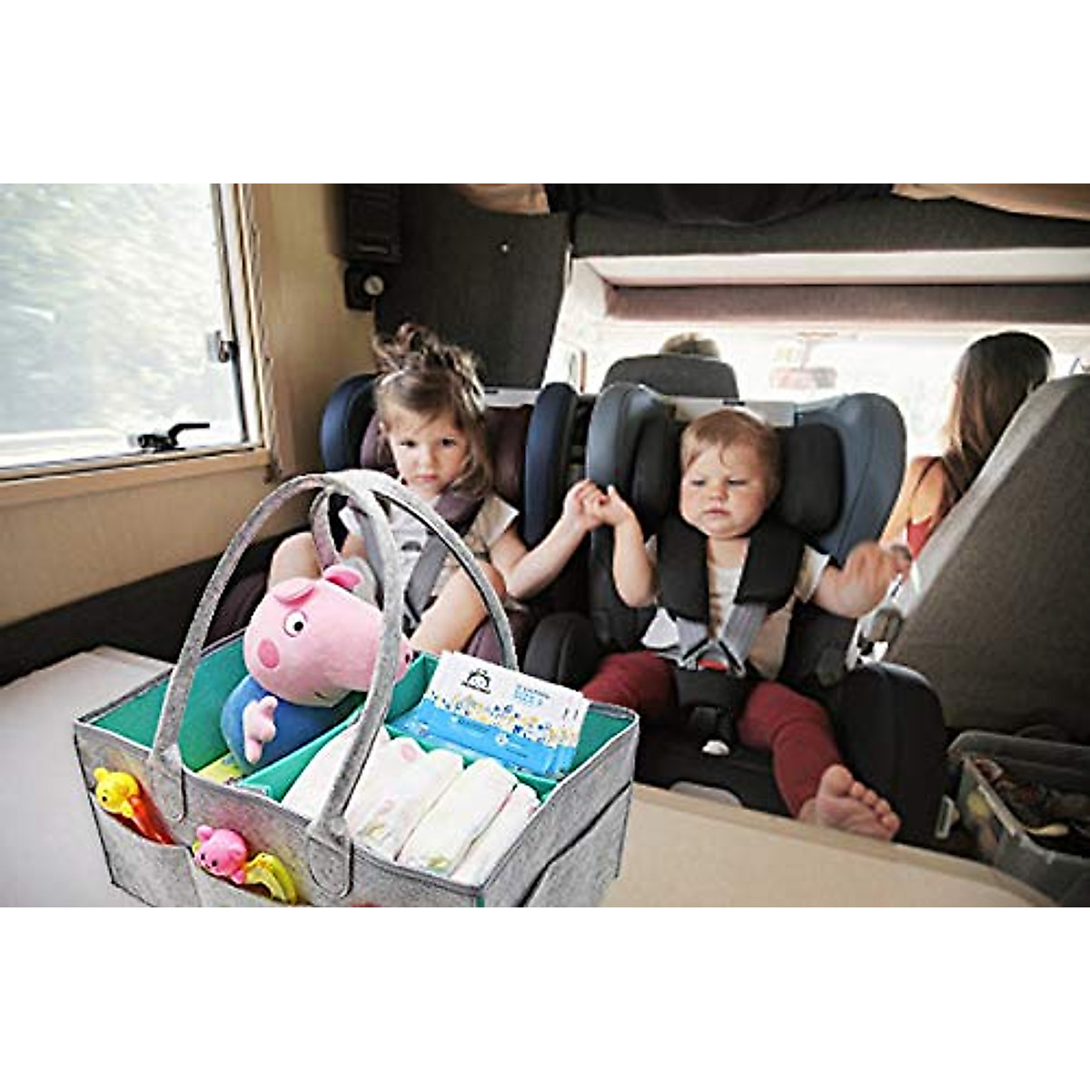 BeeMart Baby Diaper Caddy Car Travel Organizer Portable Large Nursery Storage Bin Shower Gifts Basket for Boy Girl Perfect for Infant Nappy Gift Bag