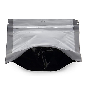 100 Pack 5"x8" Mylar Clear/Black Nylon Resealable Stand Up Bags Heat Seal Zipper Lock Reusable Storage Pouches for Zip Food Storage Lock Packaging with Tear Notches