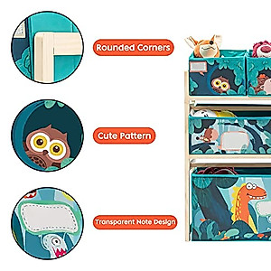 Jomifin Kids Toy Organizer for Boys Girls, 6 Storage Bins Large Storage Capacity Best Toy Storage Solution for Playroom, Nursery (Green) (Green)