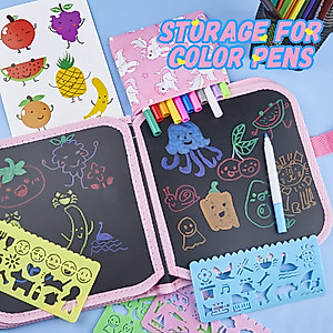 Erasable Doodle Book Set for Kids, Reusable Magic Drawing Book Writing Painting Set Travel Airplane Activity for Toddlers Age 3, 4, 5, 6 (Pink Unicorn)