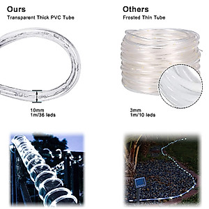 SURNIE Rope Lights Outdoor Waterproof Daylight-White: 540 LEDs 50ft Cuttable Outside Bright 110V Lighting 6000K Connectable Flexible Plug Thick Cool Clear Tube - Indoor Deck Patio Xmas Camping Décor