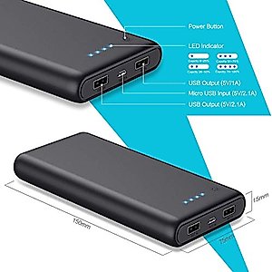 Portable Charger 26800mAh【2022 Upgrade High Capacity】Power Bank Ultra Compact External Battery Pack Backup with 4 LED Lights,Dual USB High-Speed Charging Compatible with iPhone 13 Samsung Android etc