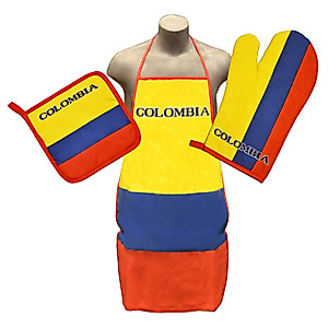 Colombia Kitchen & BBQ SetNew with Apron, Oven-mitt & Pot-holder