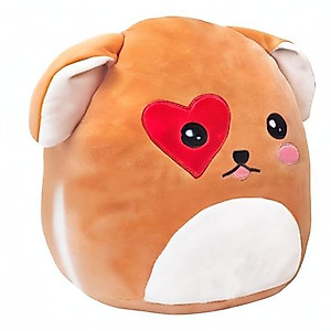 CozyWorld Puppy Dog Plushie Stuffed Animals Plush Pillow Soft Cuddly Toy Heart Love You Dog Valentine’s Birthday Gifts for Boys Girls 11.5 Inch