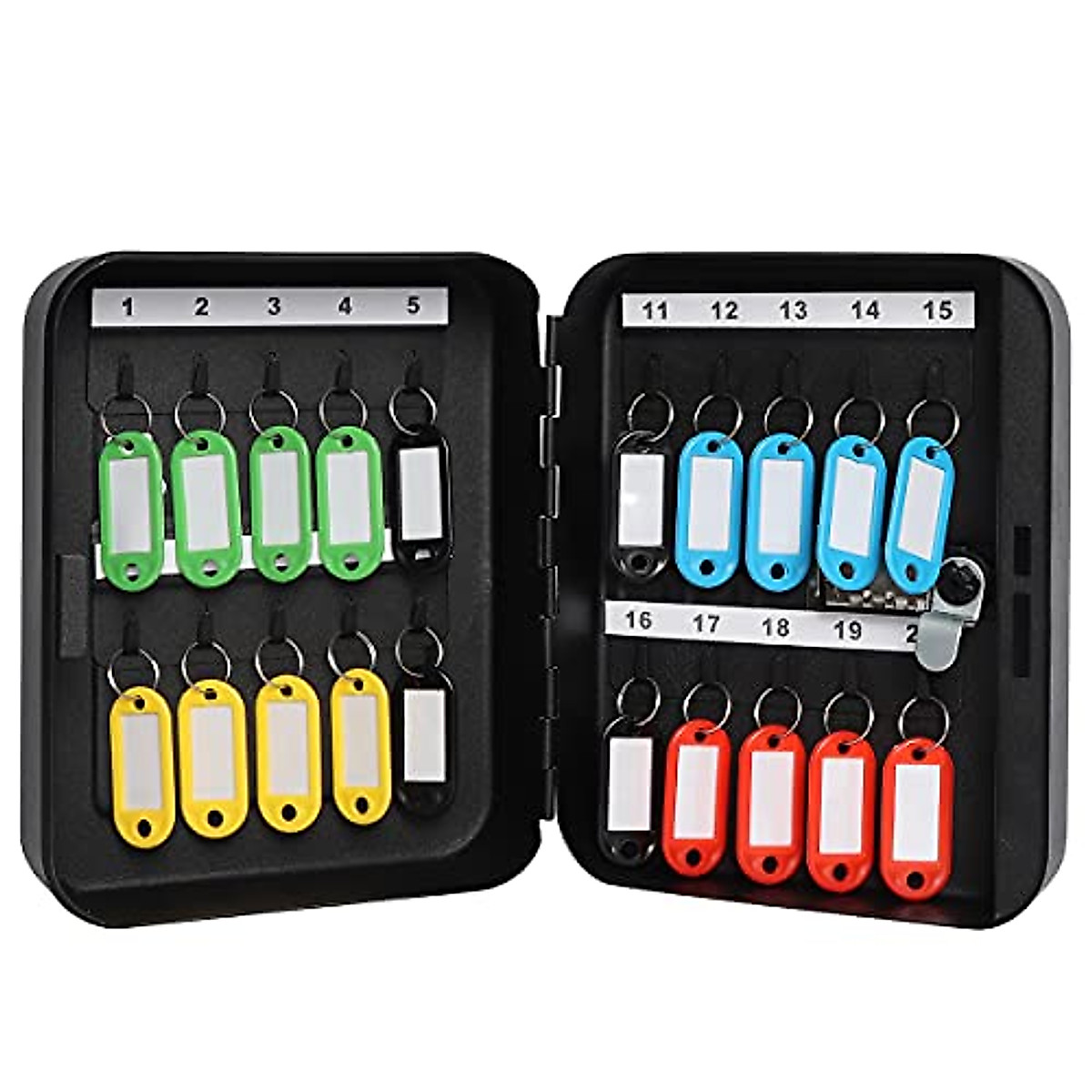 Decaller Secure Key Box with Combination Lock, Key Cabinet Wall Mount Lock Box with 20 Hooks, 7 4/5" x 6 1/5" x 2 4/5"