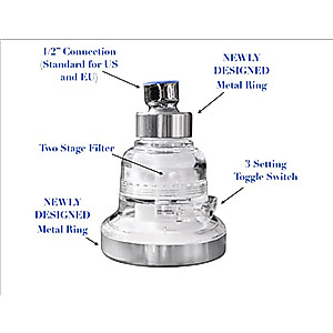 Shower Filter for Hard Water – Filtered Shower Head Water Softener – 3 Rainfall & Massage Settings – Increase Pressure While Saving Water – Shower Water Filter by Barclay’s Buys