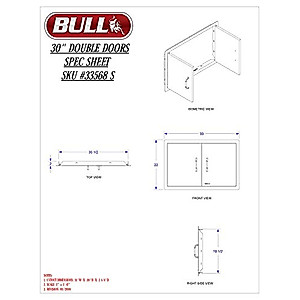 Bull Outdoor Products 33568 Stainless Steel Double Door