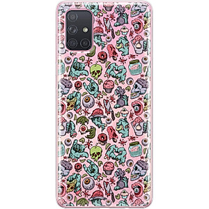 Slim TPU Phone Case Compatible with Samsung Galaxy A72 A71 5G A70 A51 A32 A21 A11 A12 A01 Zombie Hands Clear Halloween Protective Cover Soft Cool Silicone Durable Horror Flexible, Pattern