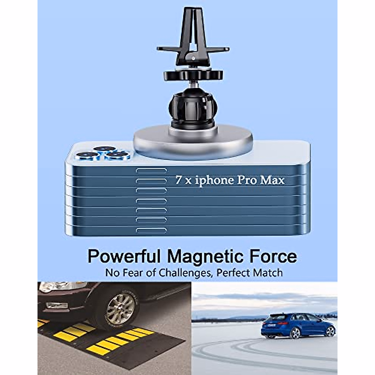 KOWUSU 15W Compatible for MagSafe Car Mount Charger, Magnetic Wireless Car Charger, Fast Charging Auto-Alignment Air Vent Phone Holder for iPhone 14/13/12/Pro/Max/Mini/MagSafe Case