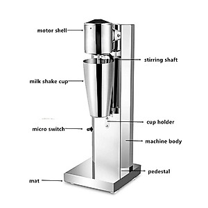 Milkshake Maker 180W Electric Milkshake Machine Drink Mixer Smoothie Maker Blender, 18000RPM, 22 oz, Commercial Home Use (Single Head, Style 1)