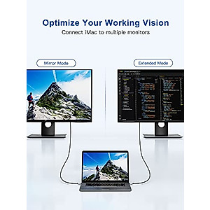 dockteck USB C to HDMI Cable, 3Ft Thunderbolt 3/4 to hdmi 4K[60Hz] Braided Cord, High-Speed HDR USB C to Hdmi Cable for MacBook Pro/Air, iPad Air 4/iPad Pro 2021/iMac/S20/XPS 15/Dell