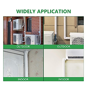 Forestchill 4in 16.5ft Decorative PVC Line Set Cover Kit for Ductless Mini Split Air Conditioner, Central AC and Heat Pump Systems, Condenser Unit