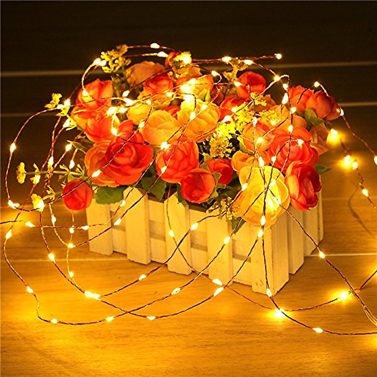 Toxz home products Solar Powered Copper Wire Light String Decor,8 Light Modes for Fairy Party Decor,22M 200LED,8 Hours Working Time(Ship from US!)