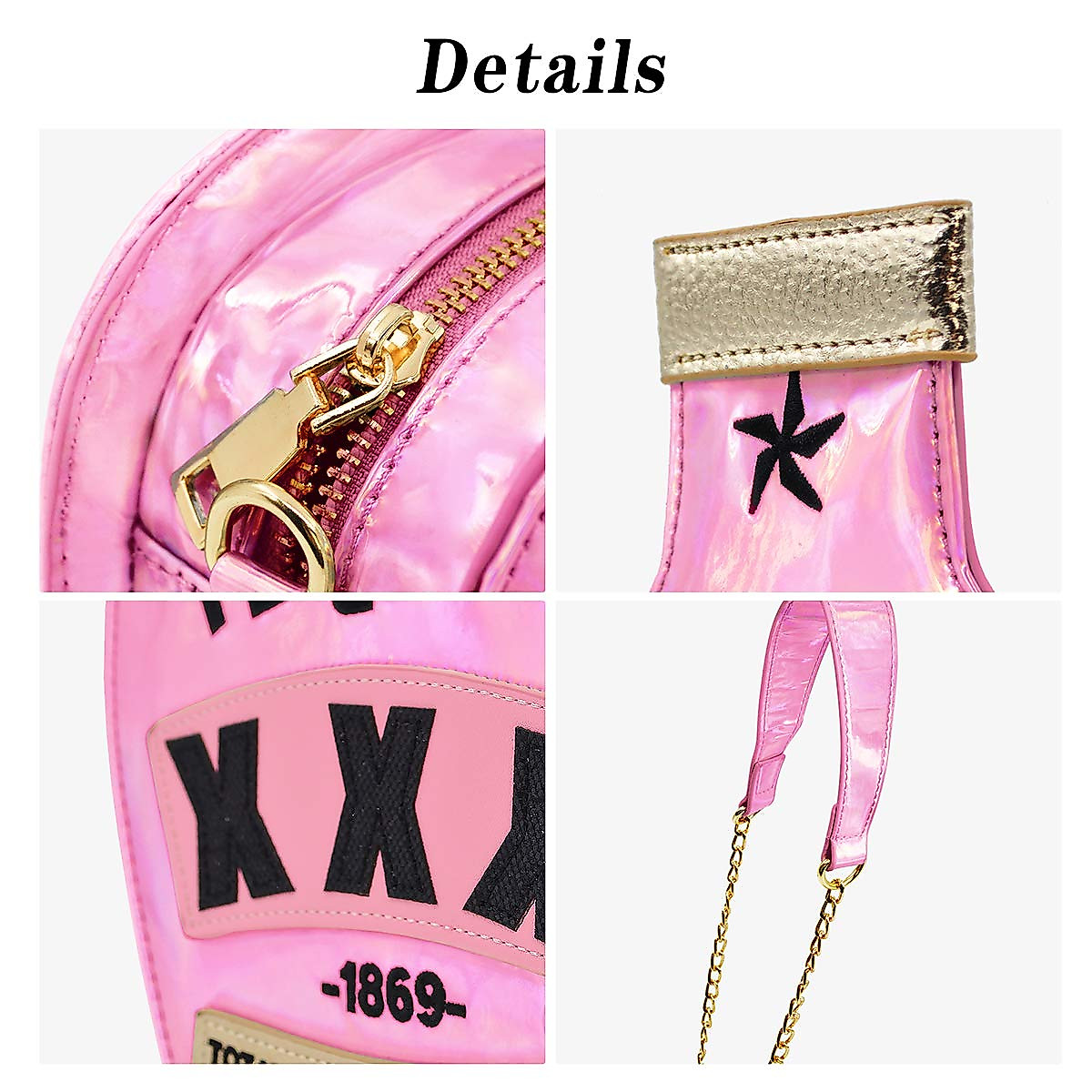 USTYLE Sparkling Bag for Women, Shoulder Purse Sequin Leather Bottle Shaped Crossbody Bag Clutch Purse Phone Wallet Shoulder Bags (holo-pink)