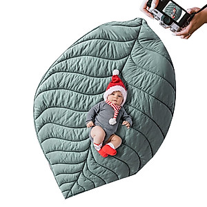 VARIPOWDER Baby Play Mat,56.3x42.1inch Cotton Crawling Cushion, Kids Room Rug Floor Gym,Soft Washable Non-Slip Room Decor Floor Rug, Activity Floor Carpet,Photo Studio Prop(Green)