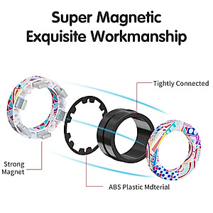 9Pcs Magnetic Rings Fidget Toys Adult Set, Idea ADHD Fidget Stress Toy Pack,Fidget Spinner Rings for Anxiety Relief Therapy Toys for Boy and Girl Ages 8-13,Teens Gift Easter Basket Stuffers