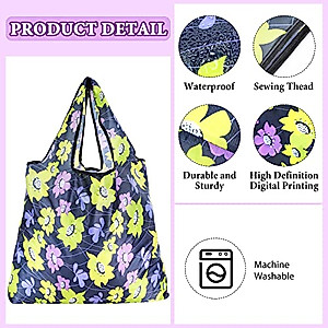12 Pieces Reusable Grocery Bags Large Nylon Reusable Bags Foldable Shopping Bags Grocery Tote Machine Washable Heavy Duty Friendly Bags Waterproof with Pouch Tote Bags, Classic Style Multicolor