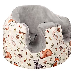Baby Seat Cover Compatible with Bumbo Seat, Soft Comfortable Seat Cover for Baby Girl Boy, Breathable Removable Cover for Baby Seat, Machine Washable, Watercolor Animal