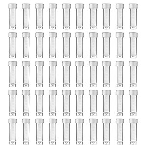 Eowpower 50 Pieces 5 ml Plastic Sample Bottle Vial Storage Container for Laboratory Lab