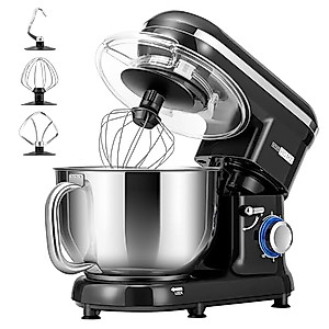 VIVOHOME Stand Mixer, 660W 10 Speed 6 Quart Tilt-Head Kitchen Electric Food Mixer with Beater, Dough Hook, Wire Whip and Egg Separator, Black