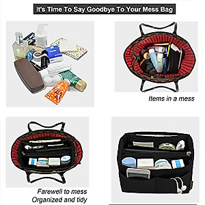 OMYSTYLE Purse Organizer Insert for Handbags, Felt Bag Organizer for Tote & Purse, Tote Bag Organizer Insert with 5 Sizes, Compatible with Neverfull Speedy and More