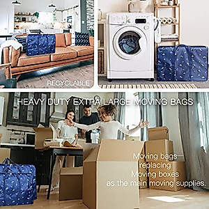 CHYUANX Moving Bags heavy duty extra large , Storage Bags Organizer with Strong Handles Wrap Around and Durable Zippers for Clothing Blanket Storage bags, Waterproof Foldable Carrying Moving Tote bags ,Dorm Room Moving Supplies, Space Saver Bags( 105L,2 P