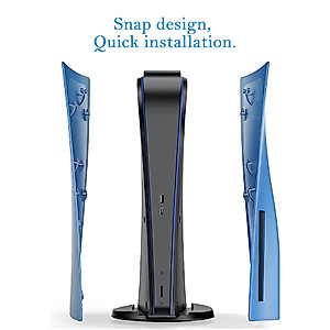 PEYANZ ＰS5 Console Cover, ABS Shell, Replacement Faceplate, Anti-Scratch Dustproof, with Extra 2pcs Free Controller Stickers or Covers (Disc Edition, StarBlue)