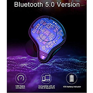 Tuanzi Sabbat E12 3D Clear Sound True Wireless Earphone Sport HiFi Stereo Earbuds Blutooth 5.0 TWS Stereo Earphones A week's Endurance with Built-in Mic Charging Case (Rock Coffee)