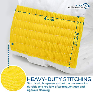 KLEEN HANDLER Mop Head Replacement 6-Pack Hydrophobic Industrial Mop for Oils and Spills – Heavy-Duty Mop for Industrial, Commercial, Janitorial Cleaning – Non-Woven Oil-Absorbent Material