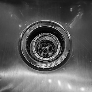 Treasure Gurus Stainless Steel Metal Kitchen Sink Basin 2pc Filter Set Strainer Stopper Bath Tub Hair Catcher Drainer