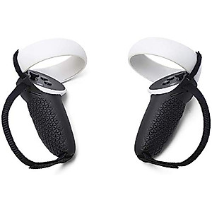 NIUVR Touch Controller Grip Cover Compatible with Quest 2 VR Accessories, Anti-Throw Protective Handle Sleeve with Nylon Adjustable Knuckle Strap