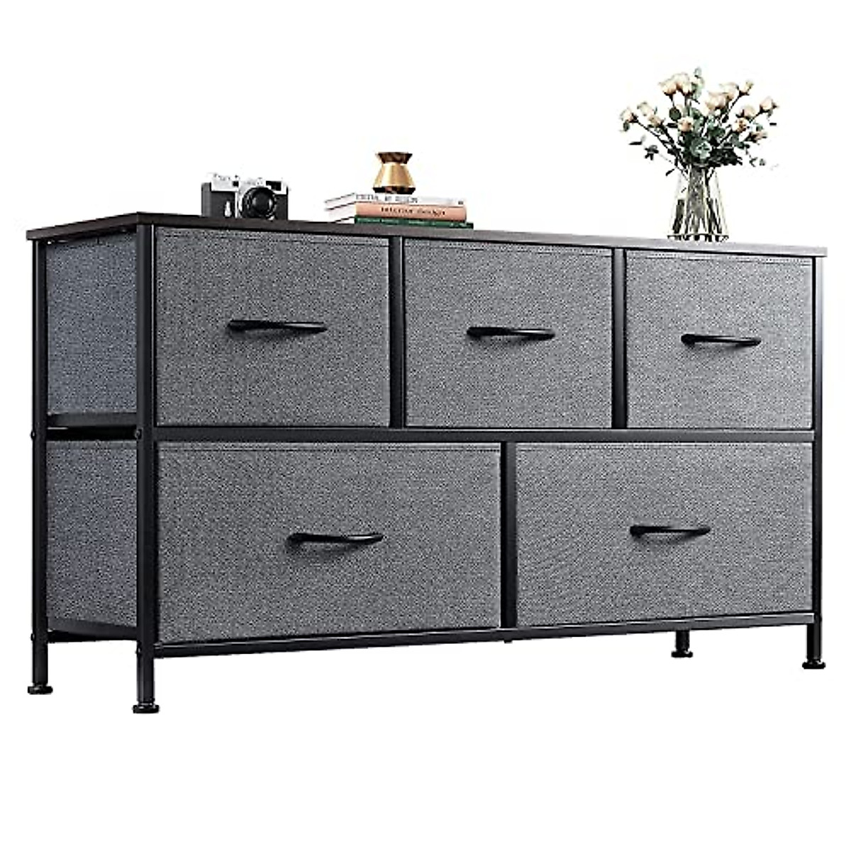 WLIVE 2 Drawer Nigjtstand, 5 Drawer Dresser and 8 Drawer Dresser Set, Storage Tower, Organizer Unit for Bedroom, Hallway, Entryway, Closets