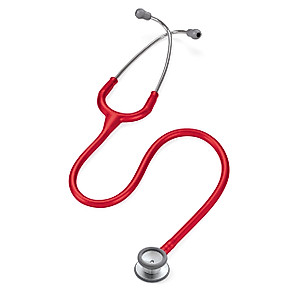 3M Littmann Classic II Pediatric Stethoscope, 2113R, Stainless Steel Chestpiece, 28" Red Tube