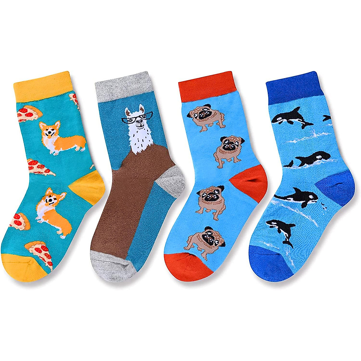 HAPPYPOP Novelty Silly Crazy Little Boys Socks Kids Animal Socks, Funny Gifts for Teen Boys Corgi Gifts 7 to 10 Years