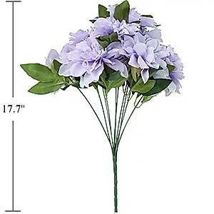 10 Heads Dahlia Fake Flowers Artificial Dahlia Flowers Faux Flowers for Home Wedding Party Office Supplies (Purple)