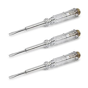 Fielect 3Pcs Tester Screwdriver, Voltage Detector Pen Light Circuit Tester Electric Test Pen Screwdriver AC/DC 100-500V