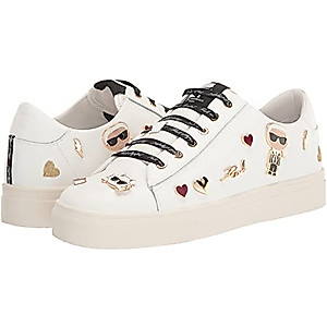 Karl Lagerfeld Paris Cate Shoes – Sneakers for Women with Iconic KLP Pins, Bright White, 11