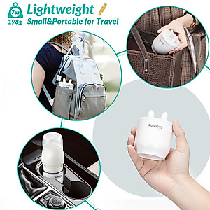Bubblbay Portable Bottle Warmer,104° Digital Thermostat Baby Bottle Warmer with Upgraded 5 Adapters Leak-Proof Design,Wireless LED Display Travel Bottle Warmer for Breastmilk or Formula