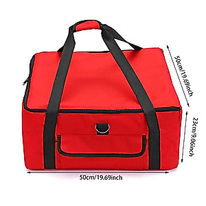 20inch Insulated Pizza Delivery Bag Reusable Food Delivery Bag Wear Oxford Cloth Lightweight Thermal Folding Pizza Delivery Bag