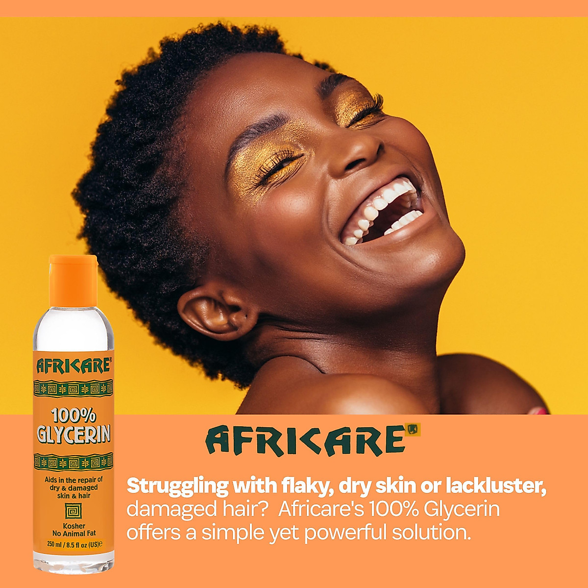 Africare 100% Glycerin 8.5 oz - All Natural Glycerin for Extra Hydration for Hair and Body