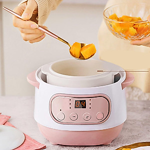 1L Electric Stew Pot 200W Anti Dry Burn Ceramic Cooker, Convenient and Easy to for Rice Soup (US Plug 110V)