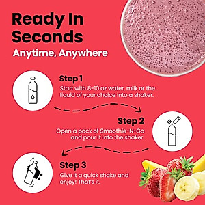 Smoothie-N-Go Freeze Dried Fruit Smoothie Mix Powder, Variety Pack – Healthy Snacks, Plant Based, with Real Fruits & Veggies, Vitamins & Fiber, Superfoods, Gluten Free, Low Calorie, Non-GMO, No Sugar Added