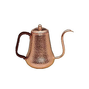 UXZDX Hammered Coffee Tea Pot Pure Red Copper Premium Quality Drip Kettle Spout Long Mouth Coffee Kettle Teapot- 900ml