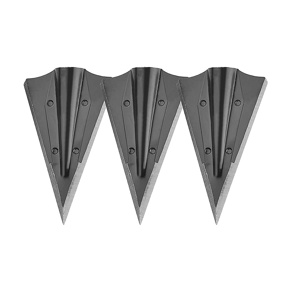 ZSHJGJR 6/12 Pack Archery Hunting Broadheads 2 Blade Traditional Hunting Arrowheads Glue on Broadheads for OD 8mm Bamboo Wood Arrow Shaft (12, with stroage box)