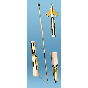 EDER Flag Mfg Guidon Pole Set with Gold Fittings, 8' Height