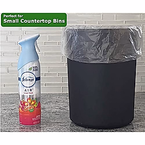 Small Trash Bags 3 Gallon Garbage Bags (440 Count) Bathroom Garbage Bags Clear Plastic Wastebasket Trash Can Liners Fits 2 Gallon 4 Gallon for Home and Office Bins (440 Bags)